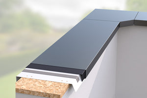 Profil in Wunschlänge - Alu Mauerabdeckung SET inkl. Schnapphalter